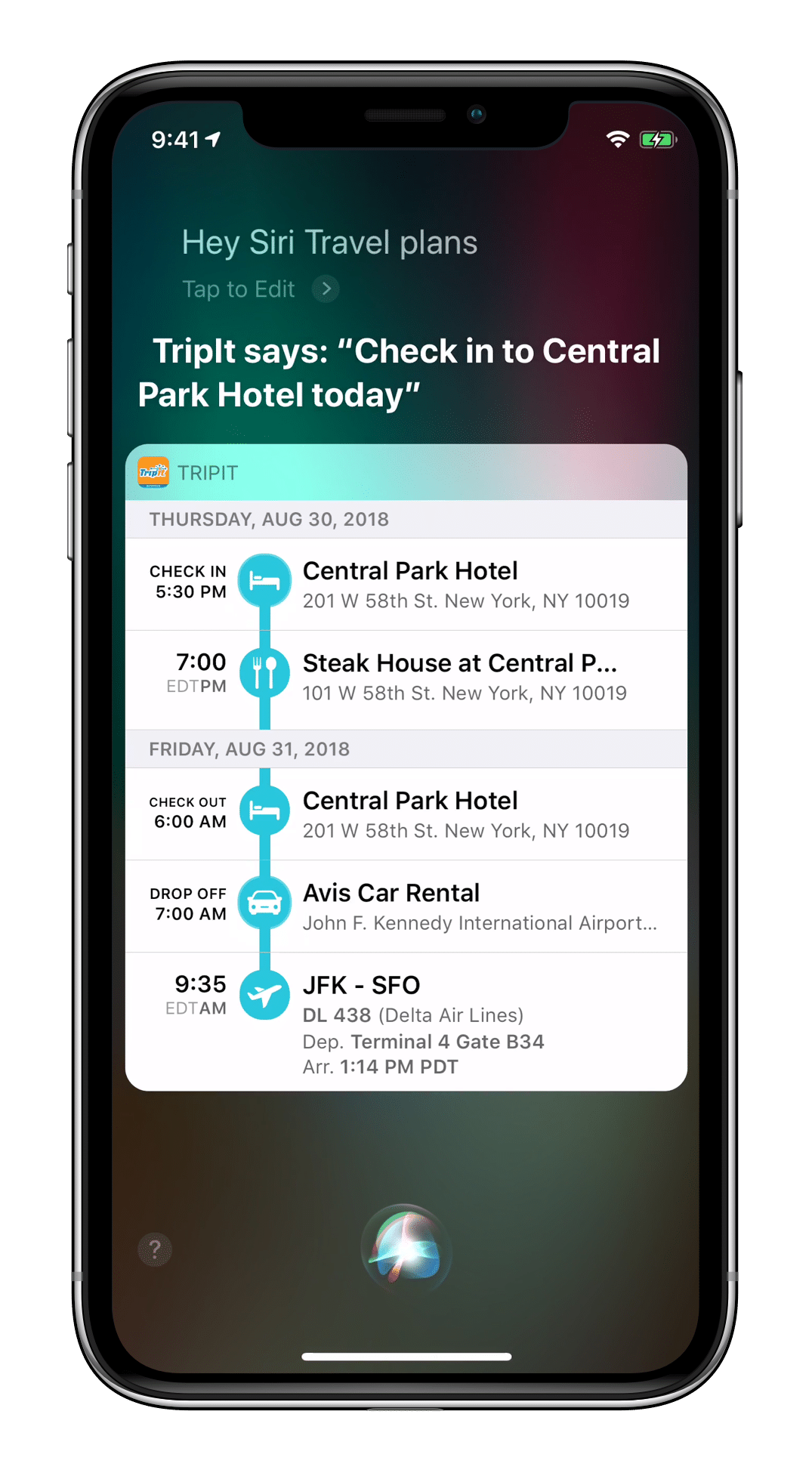 New TripIt Hands-Free Access to your Travel Plans with Siri Shortcuts