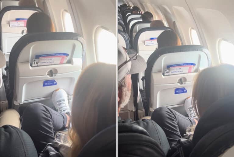United Airlines Passenger Aggressively Kicks Seat in Front Because ...