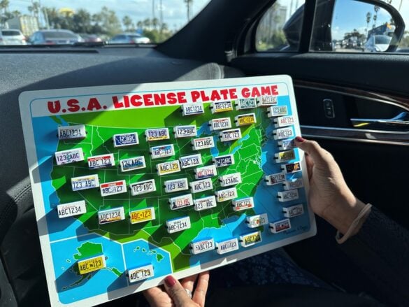 This road trip license plate game has taught my kids the 50 states ...